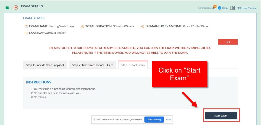 Exam Conduction on Web – Documents & Help